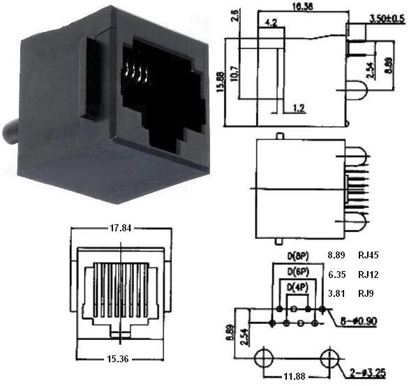 Conectores RJ45 Hembra PCB